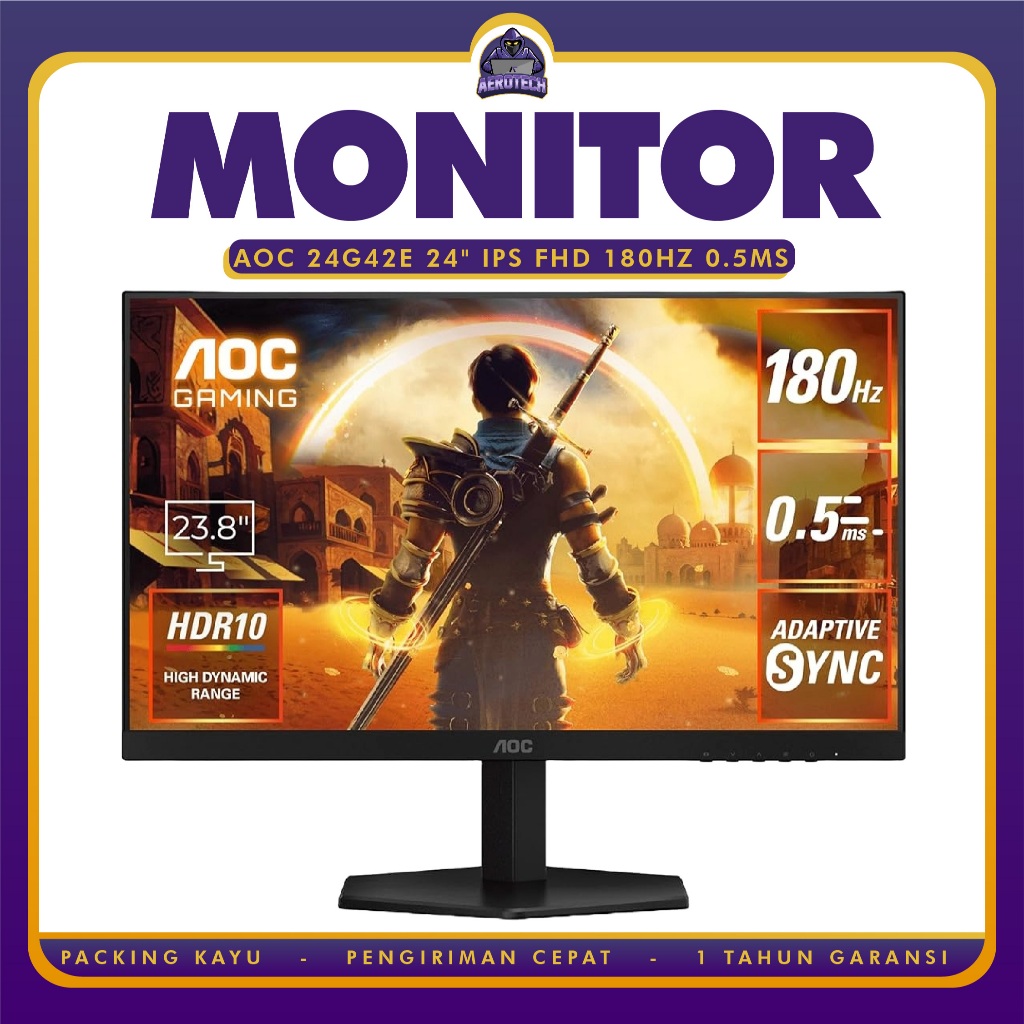 Jual LED MONITOR GAMING AOC 24G42E 24 INCH IPS FHD 180Hz 0.5ms Adaptive ...