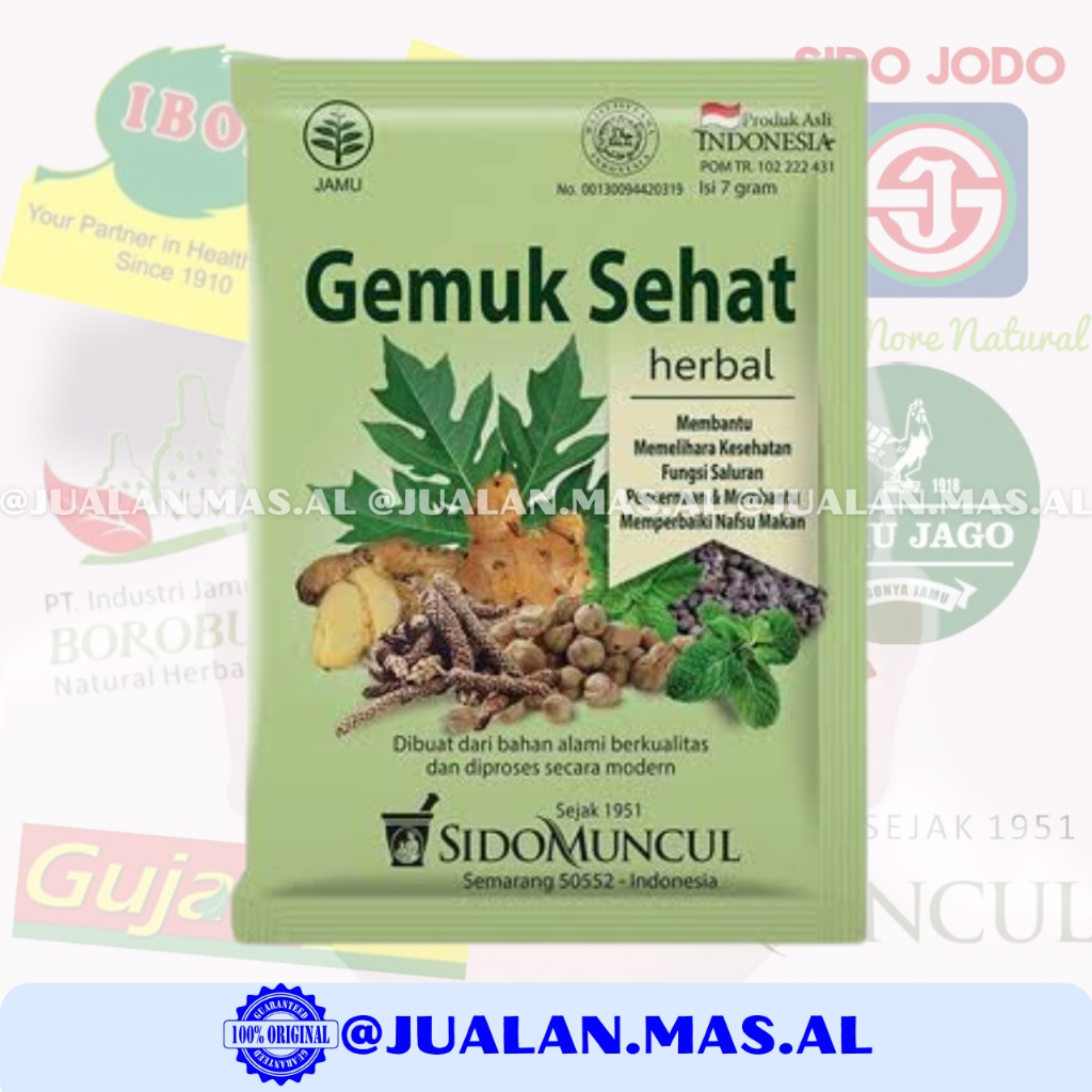 Jual SIDOMUNCUL - JAMU GEMUK SEHAT (ISI 10 SACHET) | Shopee Indonesia