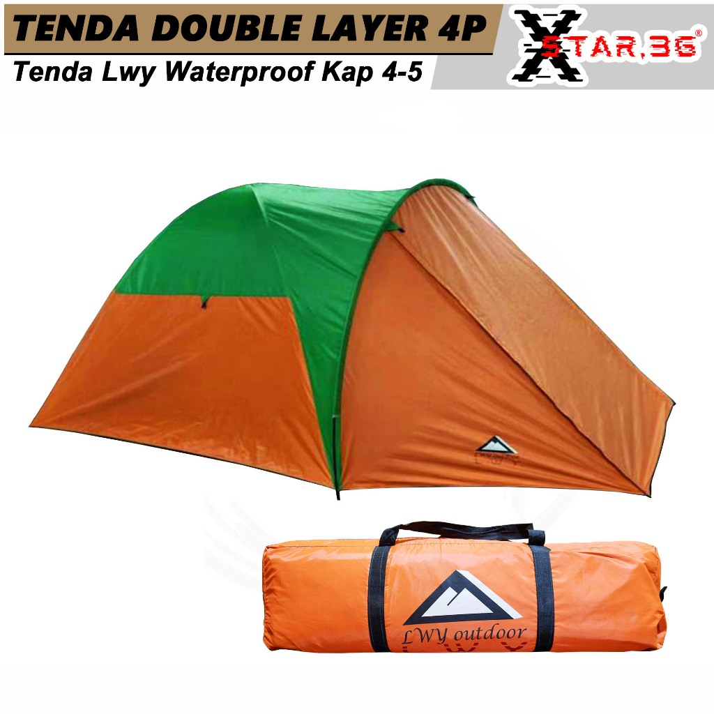 Jual tenda double layer kap 4 tenda camping lwy outdoor tent double 4p ...