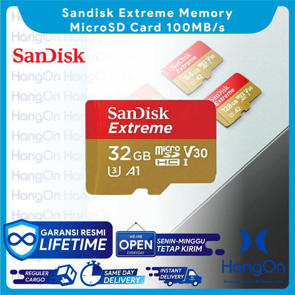 Jual SanDisk Extreme Microsd 32gb 100MB/s UHS-1 Support 4K UHD | Shopee Indonesia