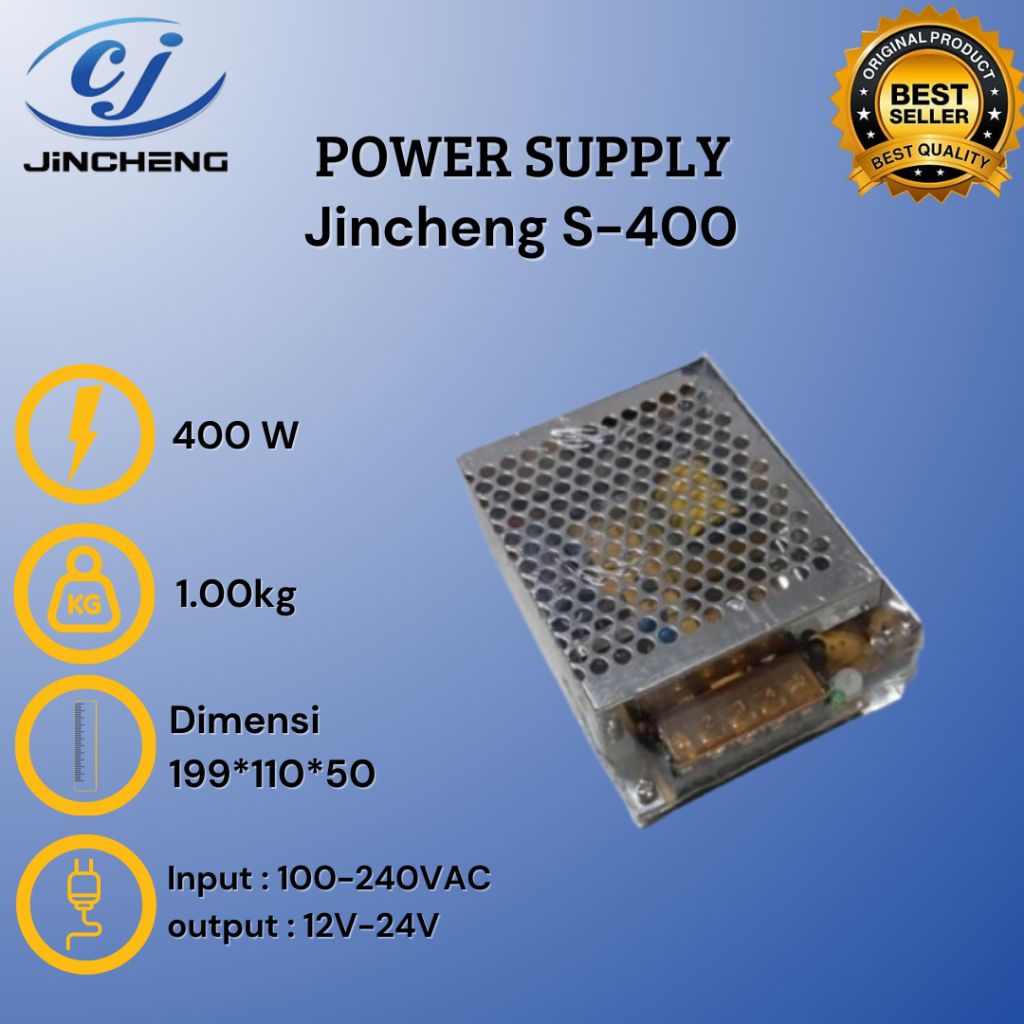 Jual Power Supply ELEKTRONIK JINCHENG ORIGINAL S 400W 5V 12V 24V Murah Garansi Pabrik 2 TAHUN ...
