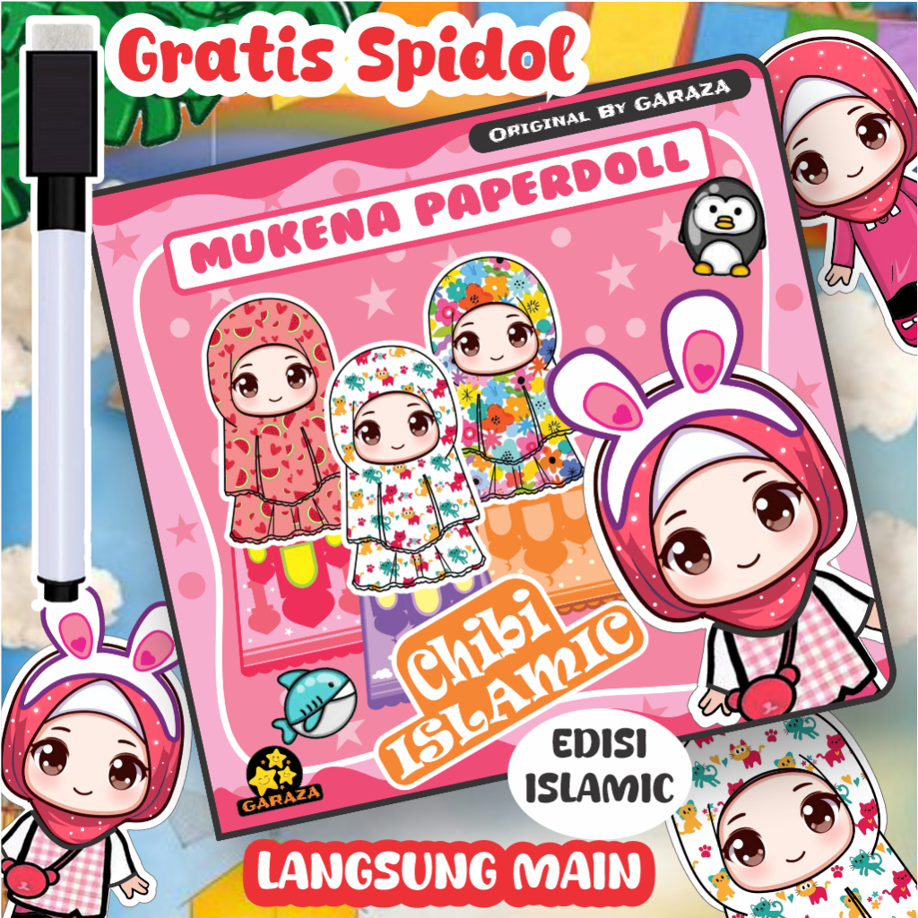 Jual MUKENA PAPERDOLL EDISI Islamic mainan edukatif Anak FULL LAMINASI ...