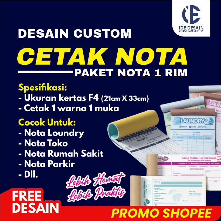 Jual NOTA NCR SATU WARNA RIM/NOTA USAHA/NOTA CUSTOM FREE DESAIN ...