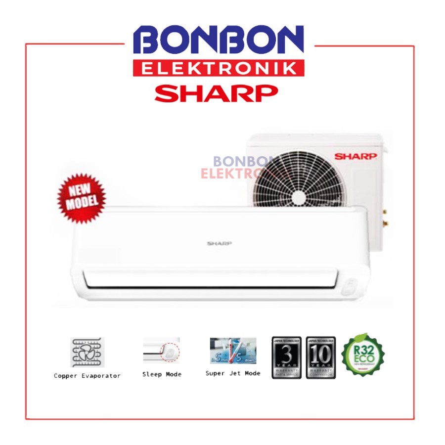 Jual SHARP Air Conditioner Split 1/2PK / AC 0.5PK STANDARD AH-A5BEY / AH-A5ZCY / Low Watt ...