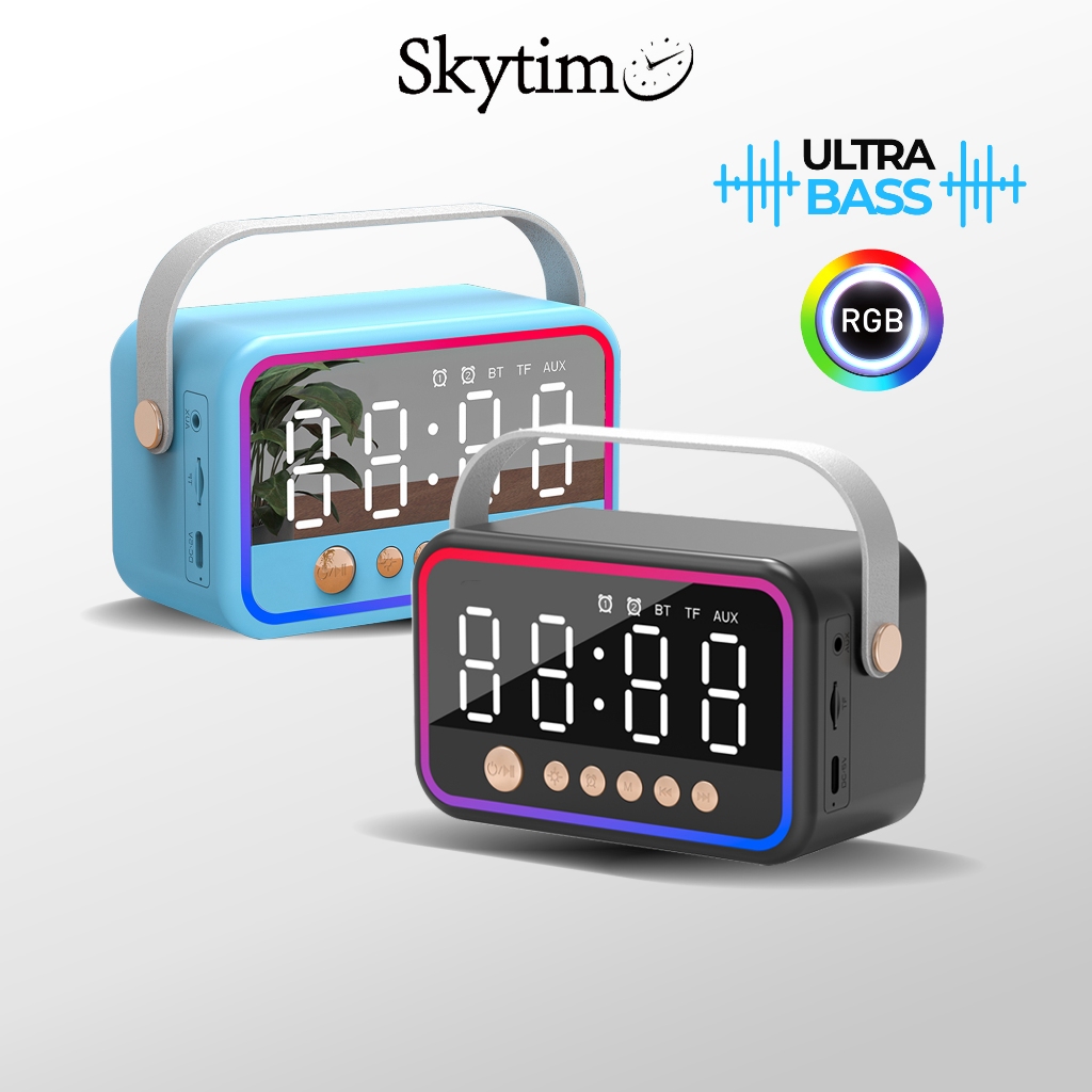 Jual Skytime Alarm Speaker Bass LED Display RGB Bluetooth S58 TF Card AUX SD Card Long Life ...