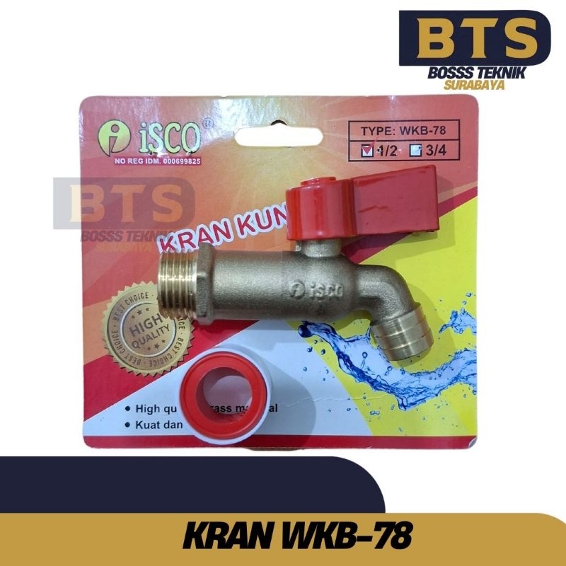 Jual Kran kuningan body besar Isco WKB-78 ukuran 1/2" free sealtape ...