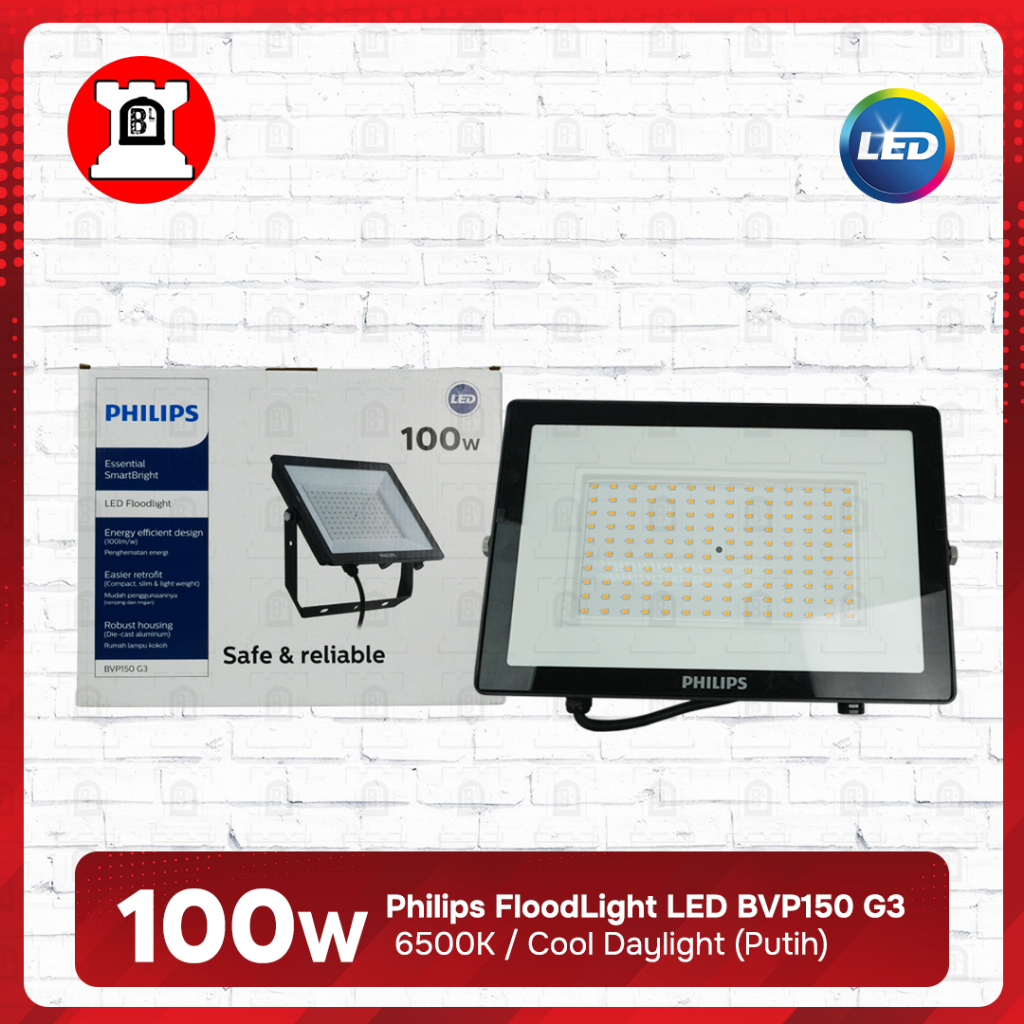 Jual Philips Flood Light LED BVP150 LED100 PSU 100W G3 SWB GM Lampu Sorot | Shopee Indonesia