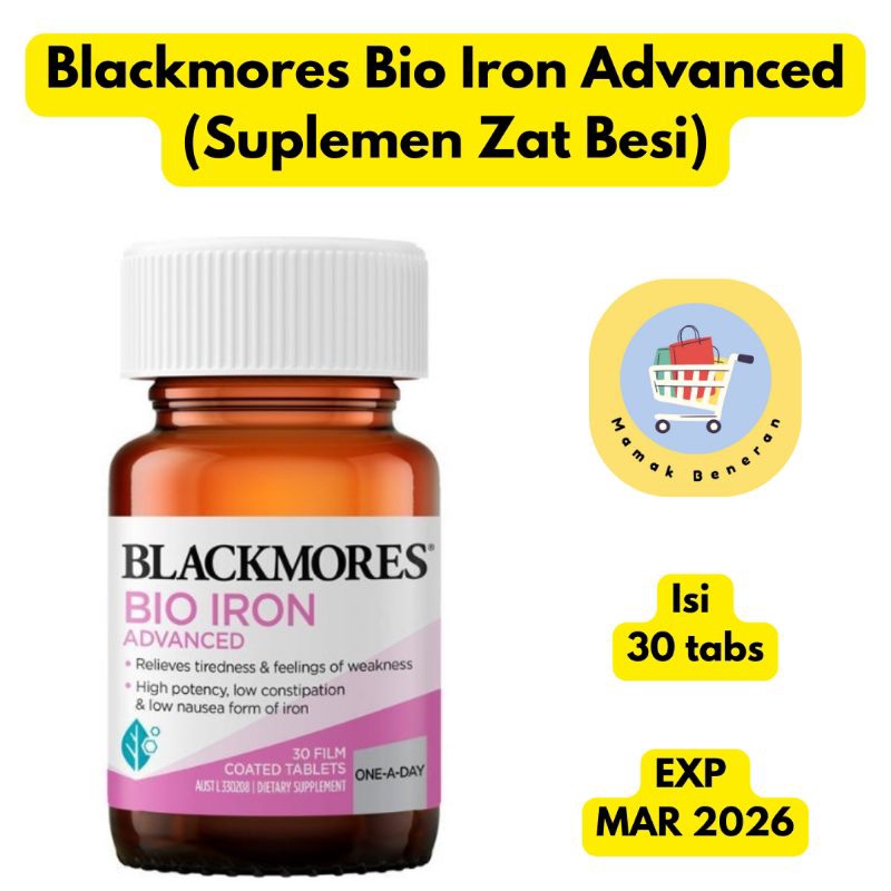 Jual Blackmores Bio Iron Advanced isi 30 tablet / suplemen zat besi ...