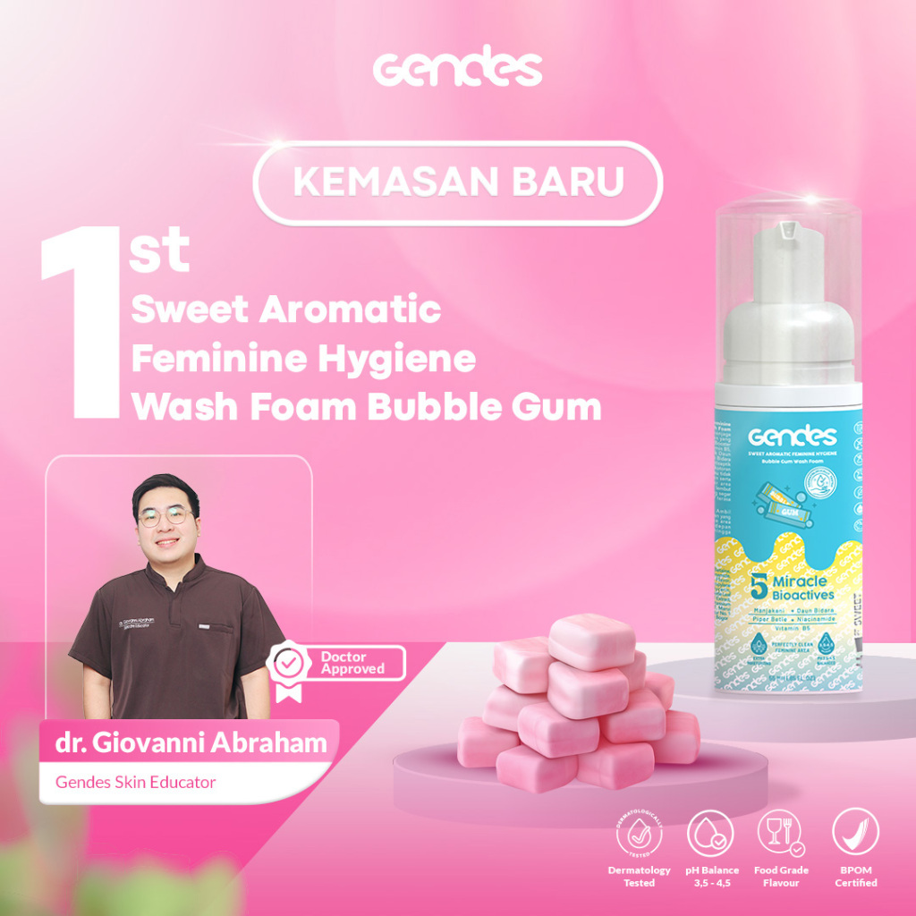 Jual Gendes Sweet Aromatic Feminine Care WASH FOAM Bubble Gum 5 Miracle Bioactives Meyeimbangkan ...