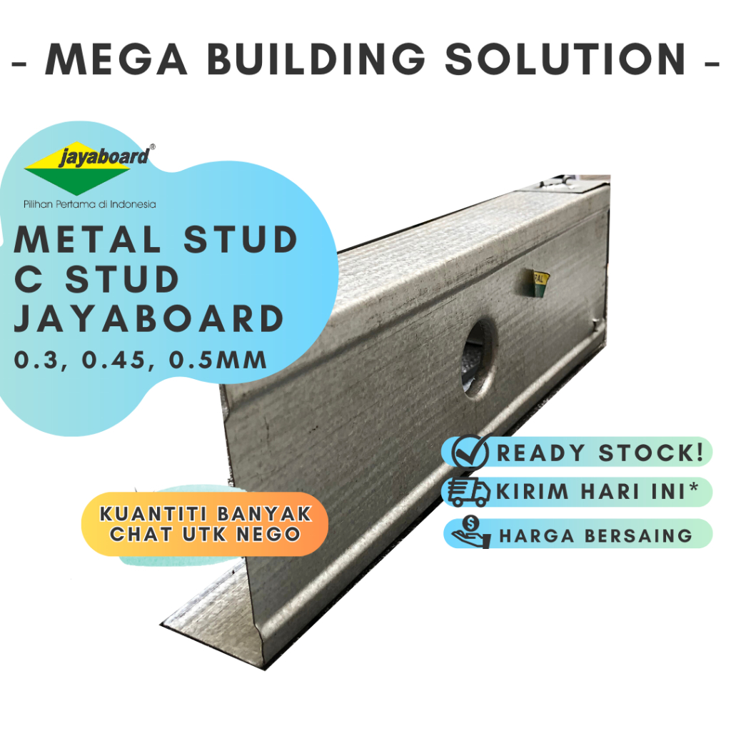 Jual Metal Stud Jayaboard 76mm / Jaya BMS Partition Rangka Partisi Besi Galvalum | Shopee Indonesia