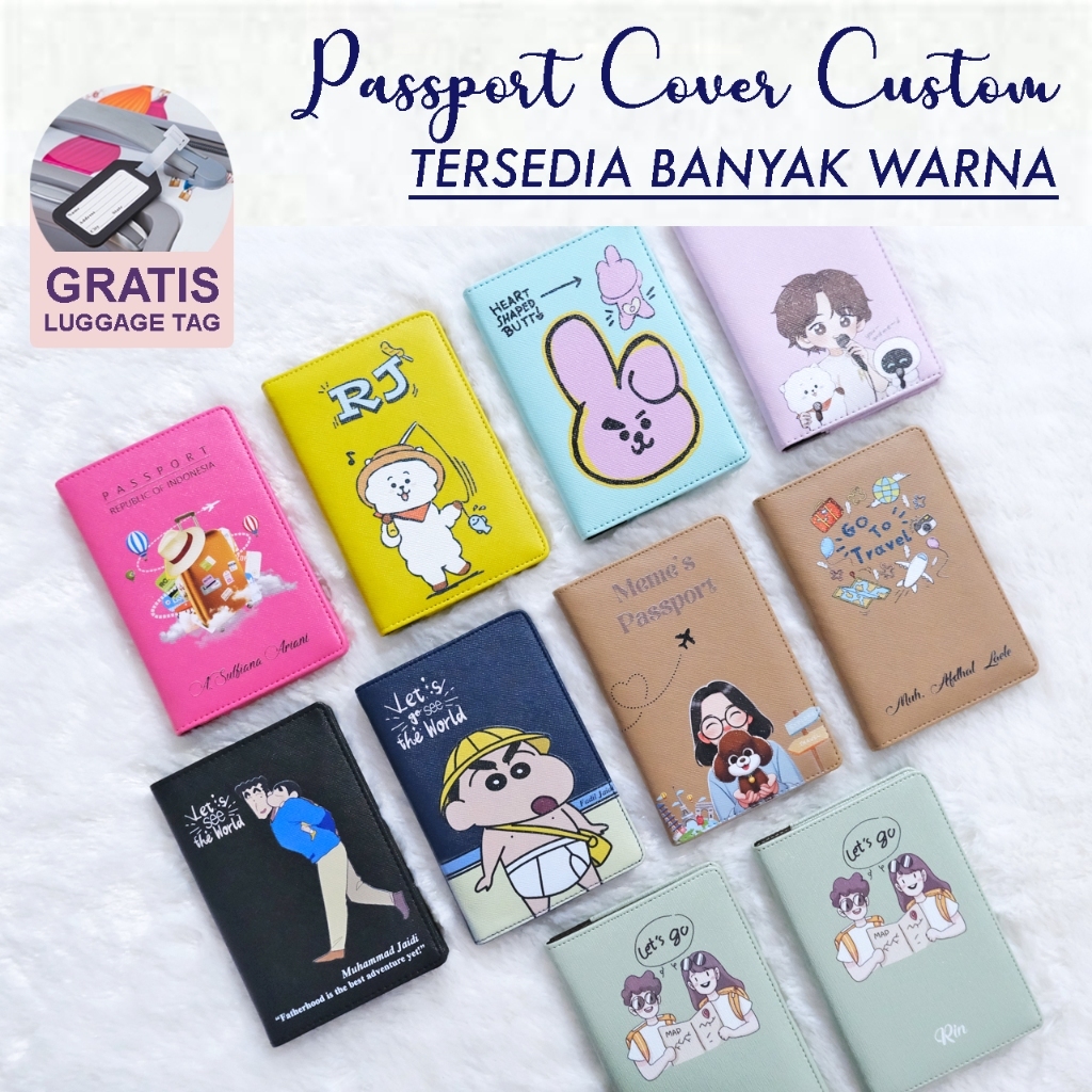 Jual [ BISA CUSTOM GAMBAR DAN NAMA ] / Cover Passport / Pasport Cover ...