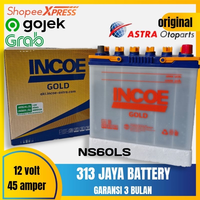 Jual AKI INCOE GOLD 46B24LS / NS60LS ORIGINAL ASTRA 12 VOLT 45 AMPER ( aki basah ) WULING ...