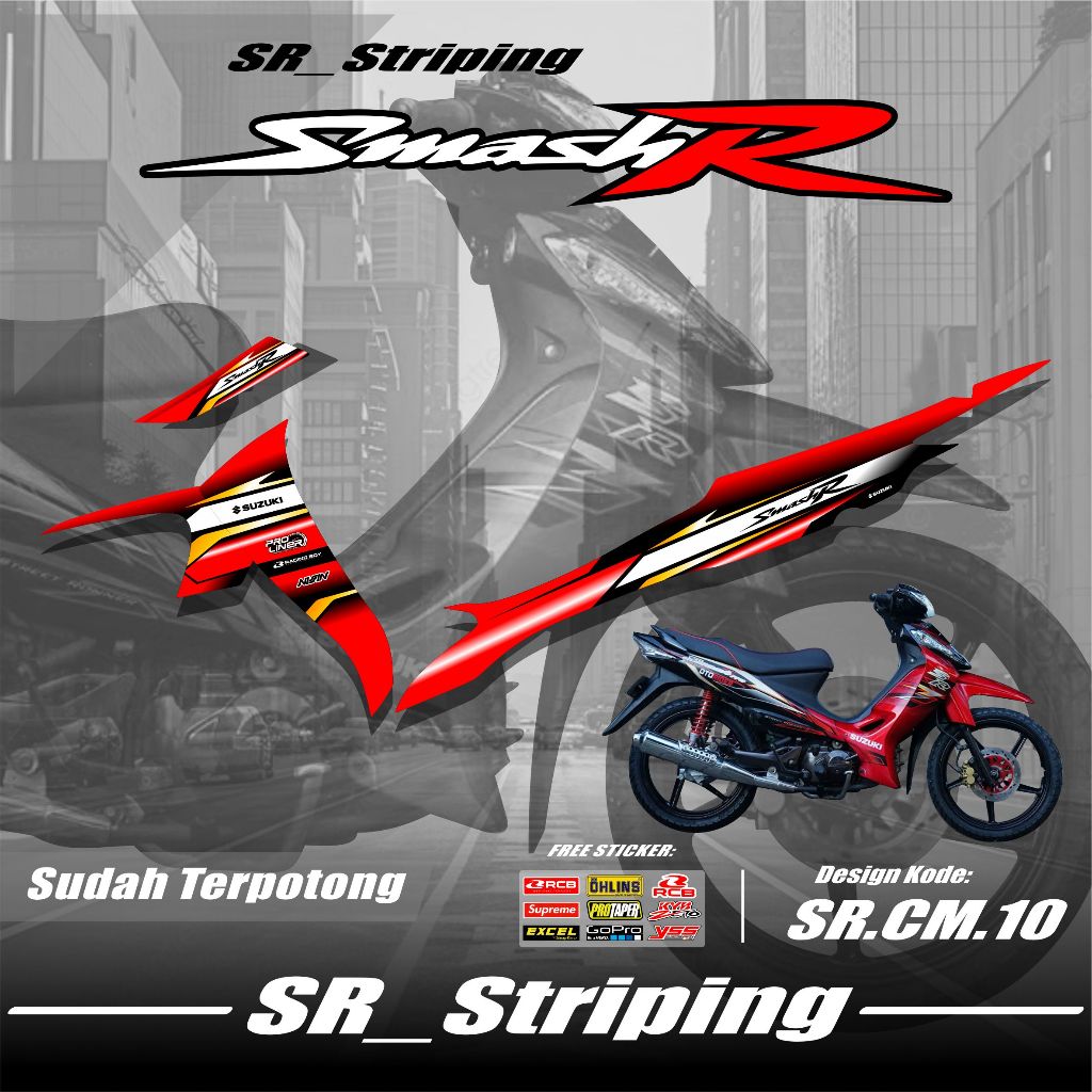 Jual Stiker Striping Smash Old/Lama Sticker Variasi Suzuki Smash Old ...