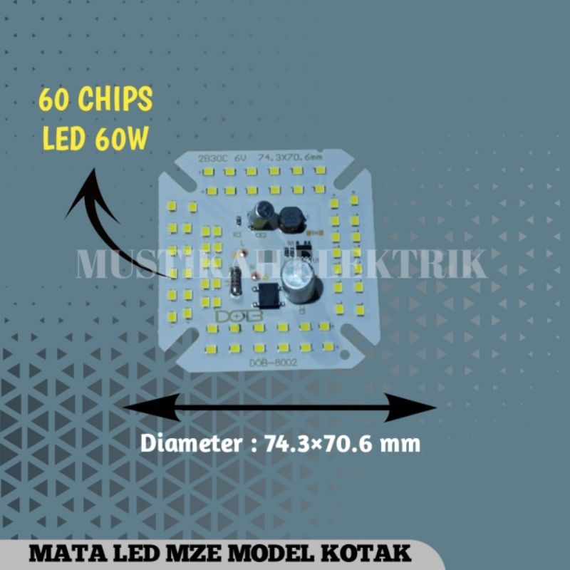 Jual DIY MATA LED MZE 60 WATT MODEL KOTAK | Shopee Indonesia