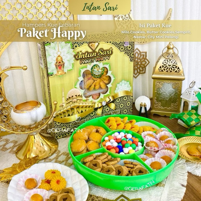 Jual Intan sari Happy - Paket kue kering di toples sekat lima ...