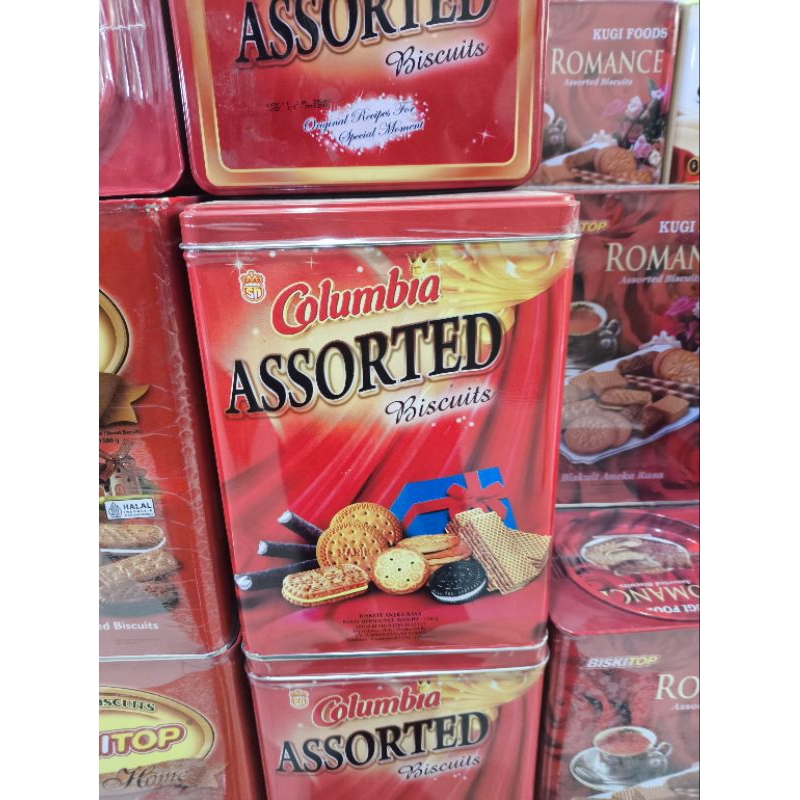 Jual Columbia Assorted Biskuit Aneka Rasa Kaleng segi 750gr | Shopee ...