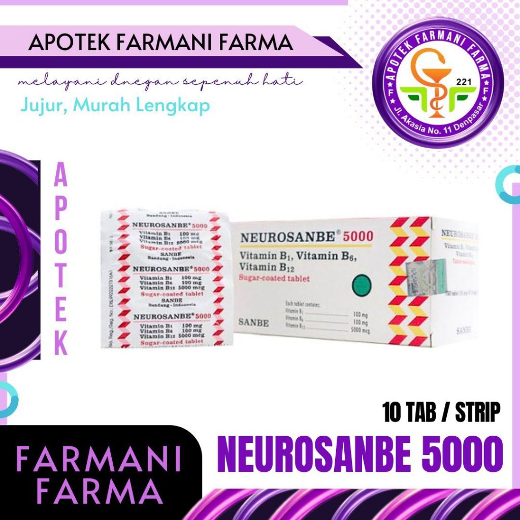 Jual NEUROSANBE 5000 STRIP 10 TABLET VITAMIN | Shopee Indonesia