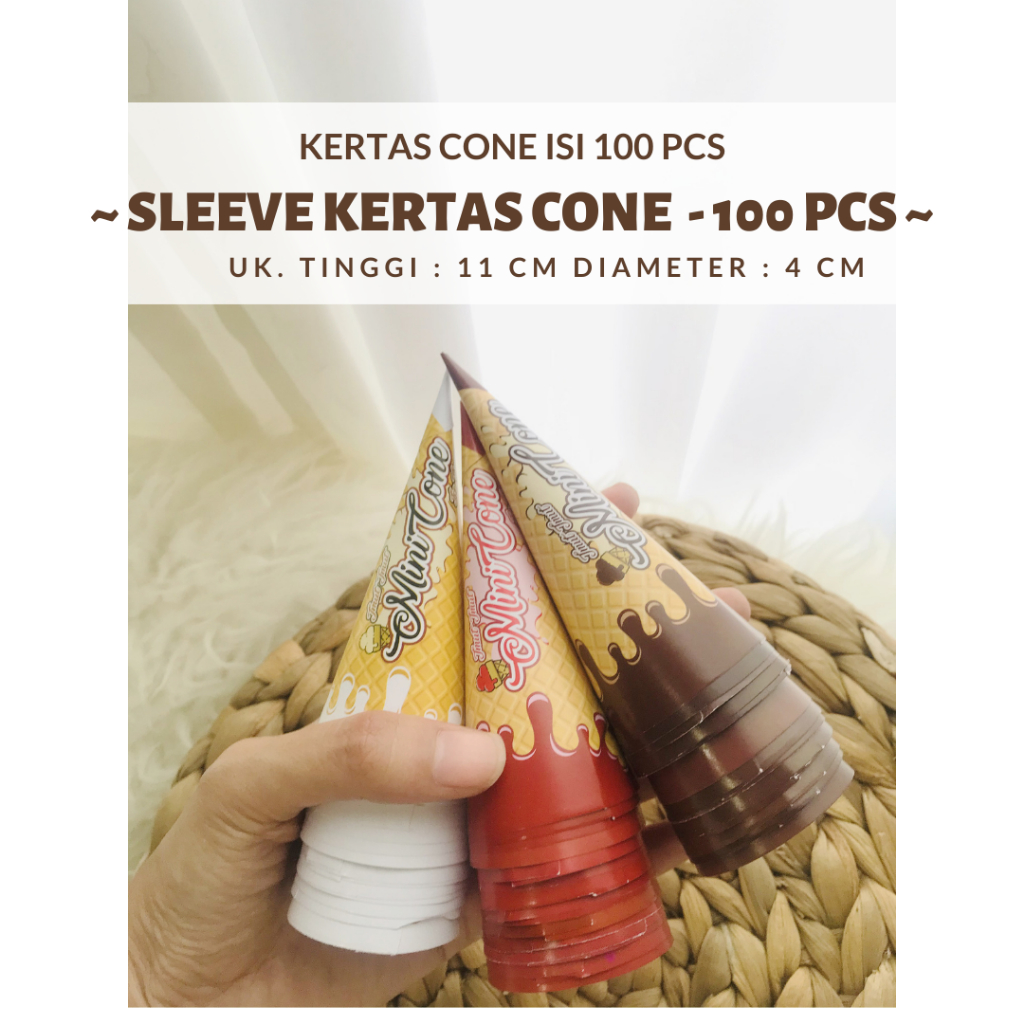 Jual Isi 100 pcs Harga Kertas Cone Mini Es Krim Corong Es Krim Mini ...