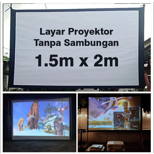 Jual Kain Layar / Screen Proyektor Ukuran 1.5m x 2m Tanpa Sambungan ...