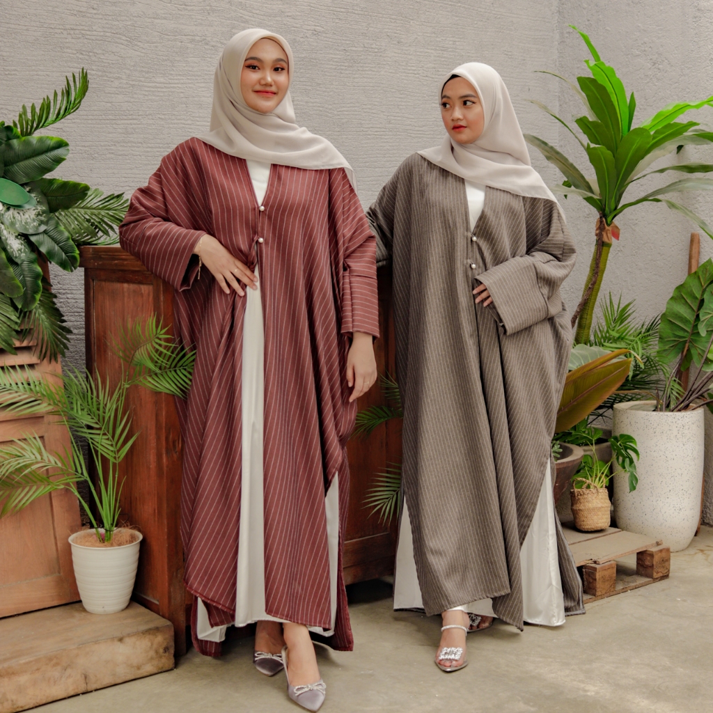 Jual STYLED.ID ABAYA STRIPE SALUR HAYYA OUTER semiwol - Outer Wanita ...