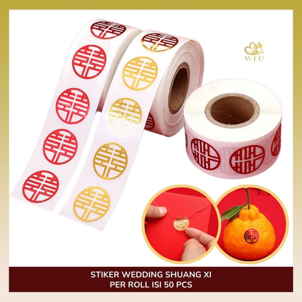 Jual WED Stiker Wedding / Stiker Shuang Xi / Stiker Buah / Stiker ...