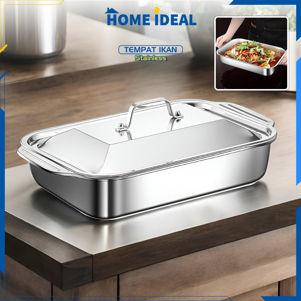 Jual Tempat Prasmanan Luxury Panci Stainless Set Tutup Persegi Panjang ...