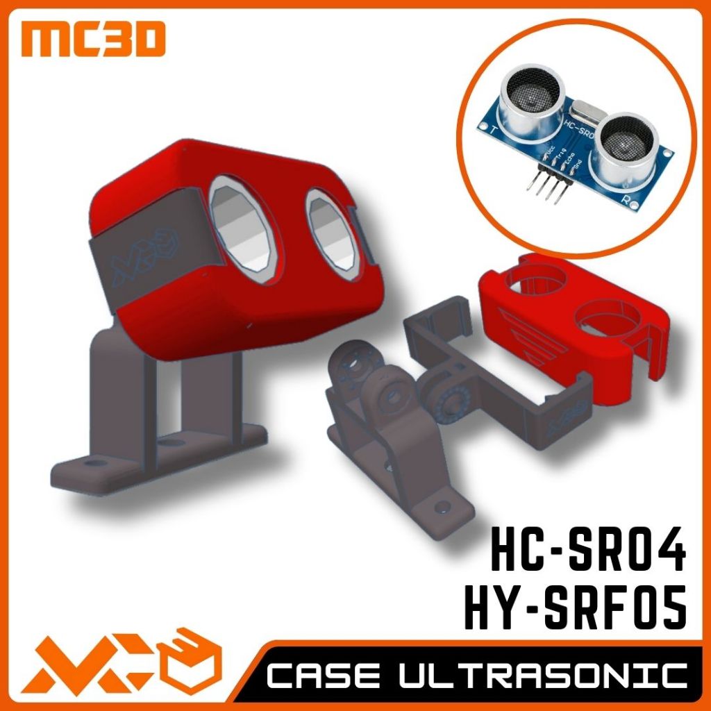 Jual BRACKET HC-SR04 SR04 ULTRASONIC RED MERAH CASE ULTRASONIC CHASING ...