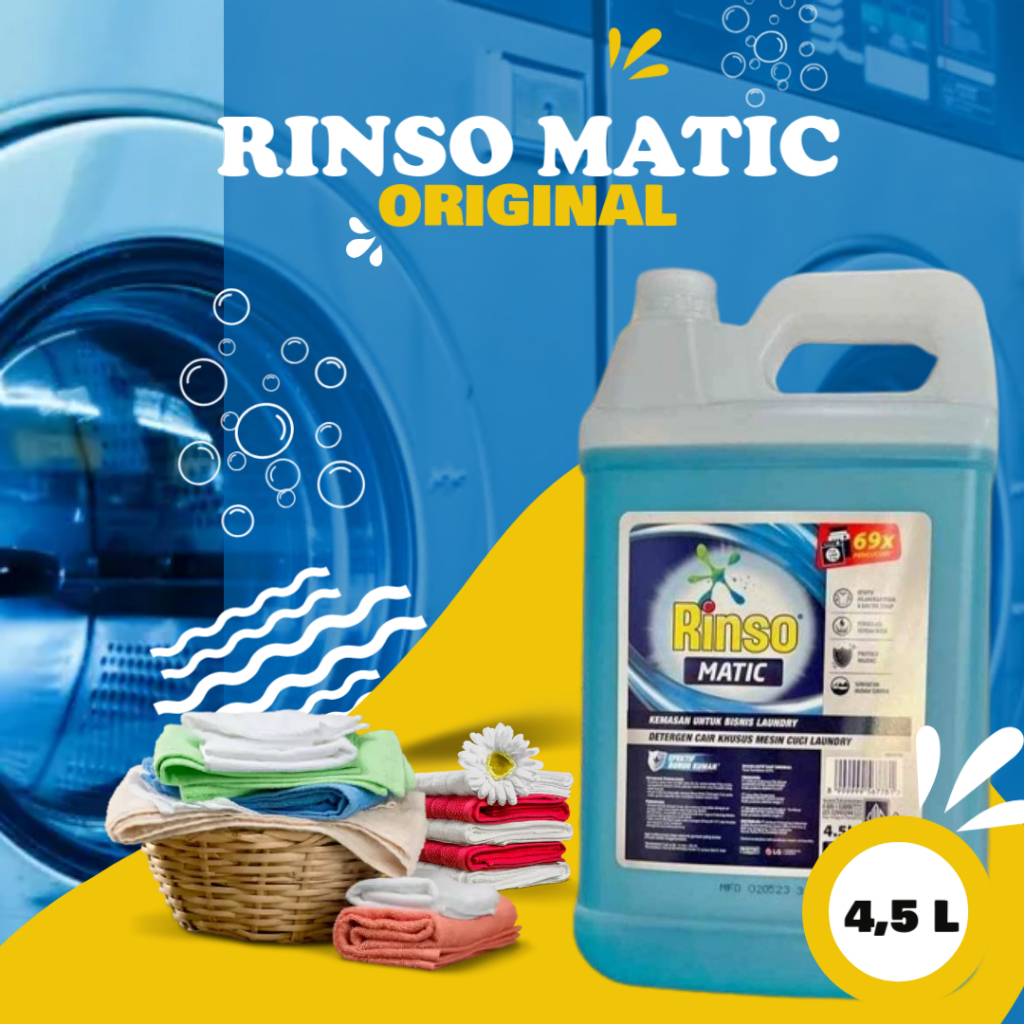 Jual RInso Matic Profesional Detergent Laundry Kiloan Cair 4,5 L ...