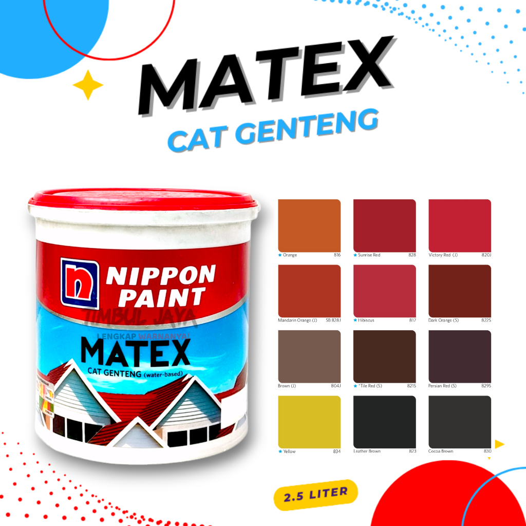 Jual Matex Cat Genteng Nippon Paint 2,5liter Waterbased / Cat Genteng Maron / Cat Lapangan ...
