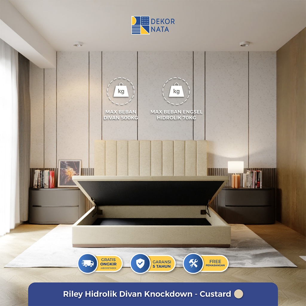 Jual [FREE ONGKIR] Dekornata - Riley Divan Hidrolik Knockdown / Tempat ...