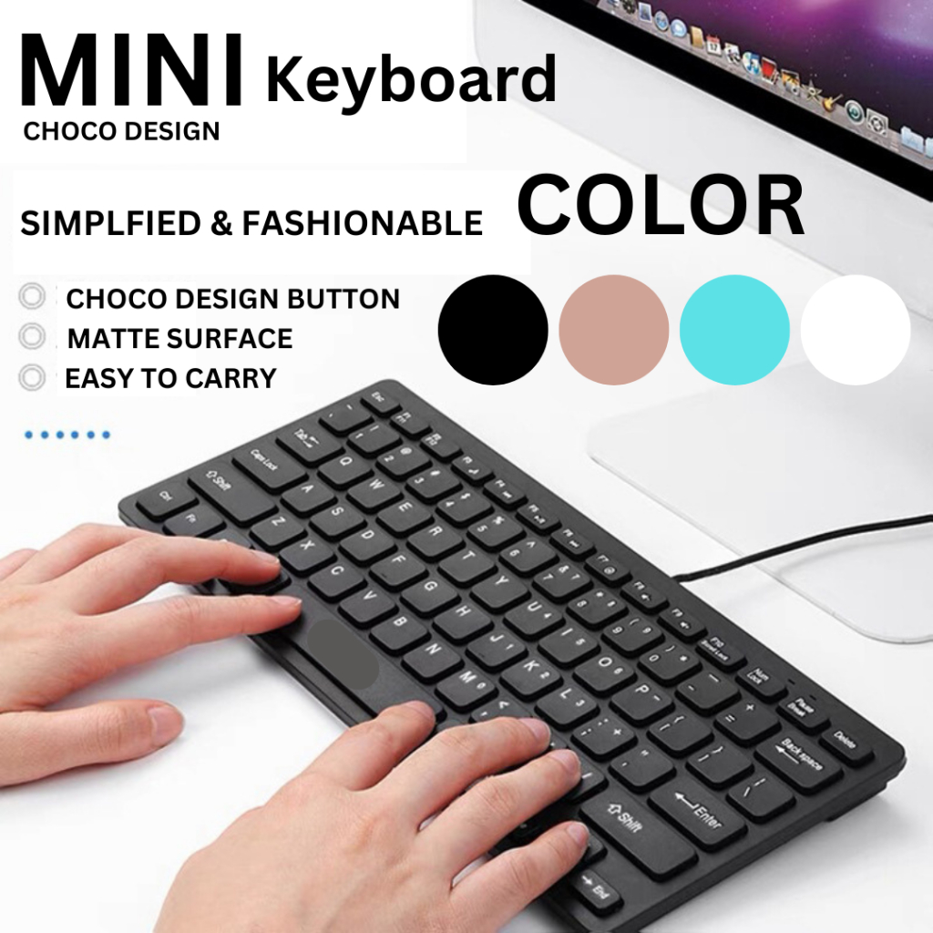 Jual MINI KEYBOARD color Silent Cute Slim USB Wired Keyboard Flat ...