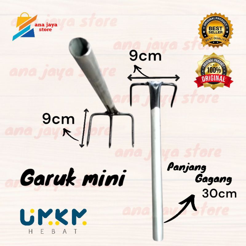 Jual garuk mini gigi tiga ( 3 ) gagang pipa besi | garuk sampah | garuk ...