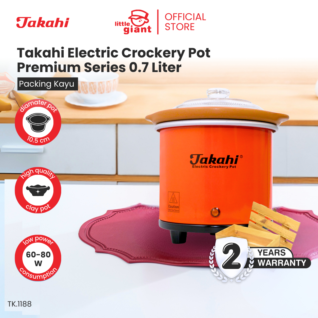 Jual Takahi Electric Crockery Pot 0.7L Premium Series (INCLUDE PALET) | Slow Cooker MPASI ...