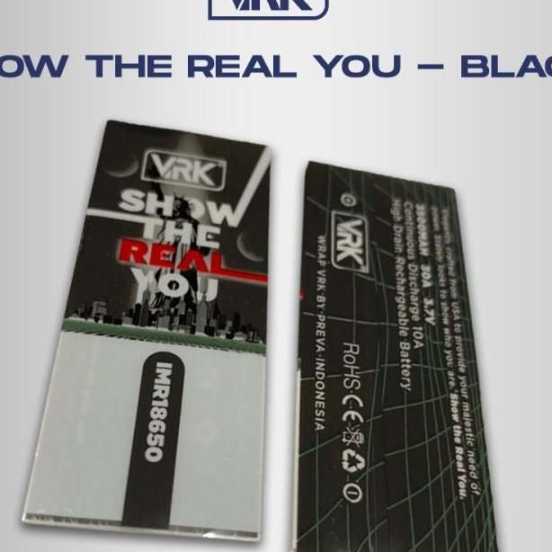 Jual VRK Battery Wraps Show The Real You Black Edition 18650 - Batre ...
