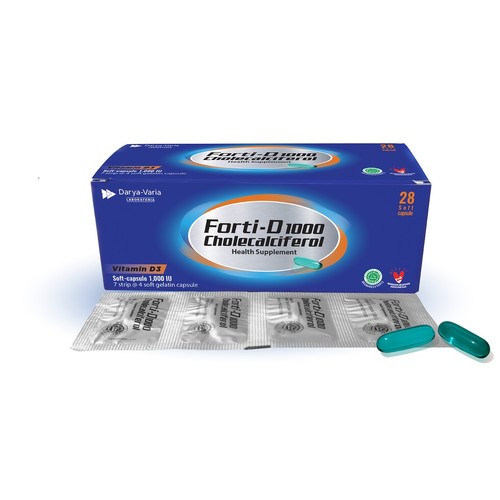 Jual Vitamin Forti D-1000iu 1 strip isi 4 kapsul | Shopee Indonesia