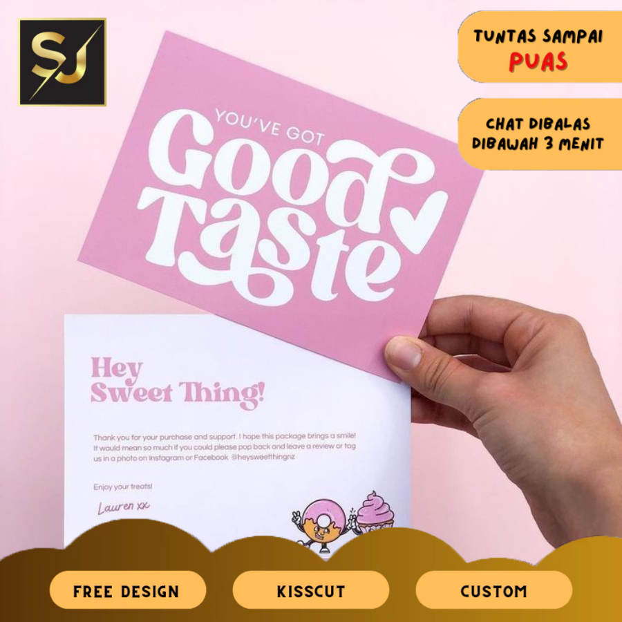 Jual TKC 12 8-15 Thank You Card Custom Thanks Card Olshop Kartu Ucapan Terima Kasih | Shopee ...