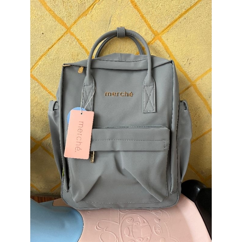 Jual Merche Bree Backpack Grey | Shopee Indonesia