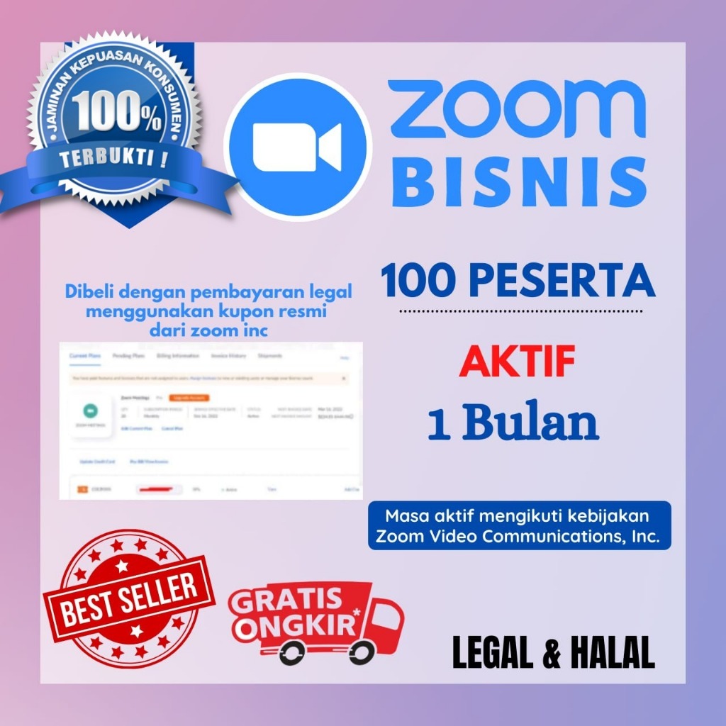 Jual Zoom Premium 1 Bulan 100 Peserta zoom bisnis legal halal | Shopee ...