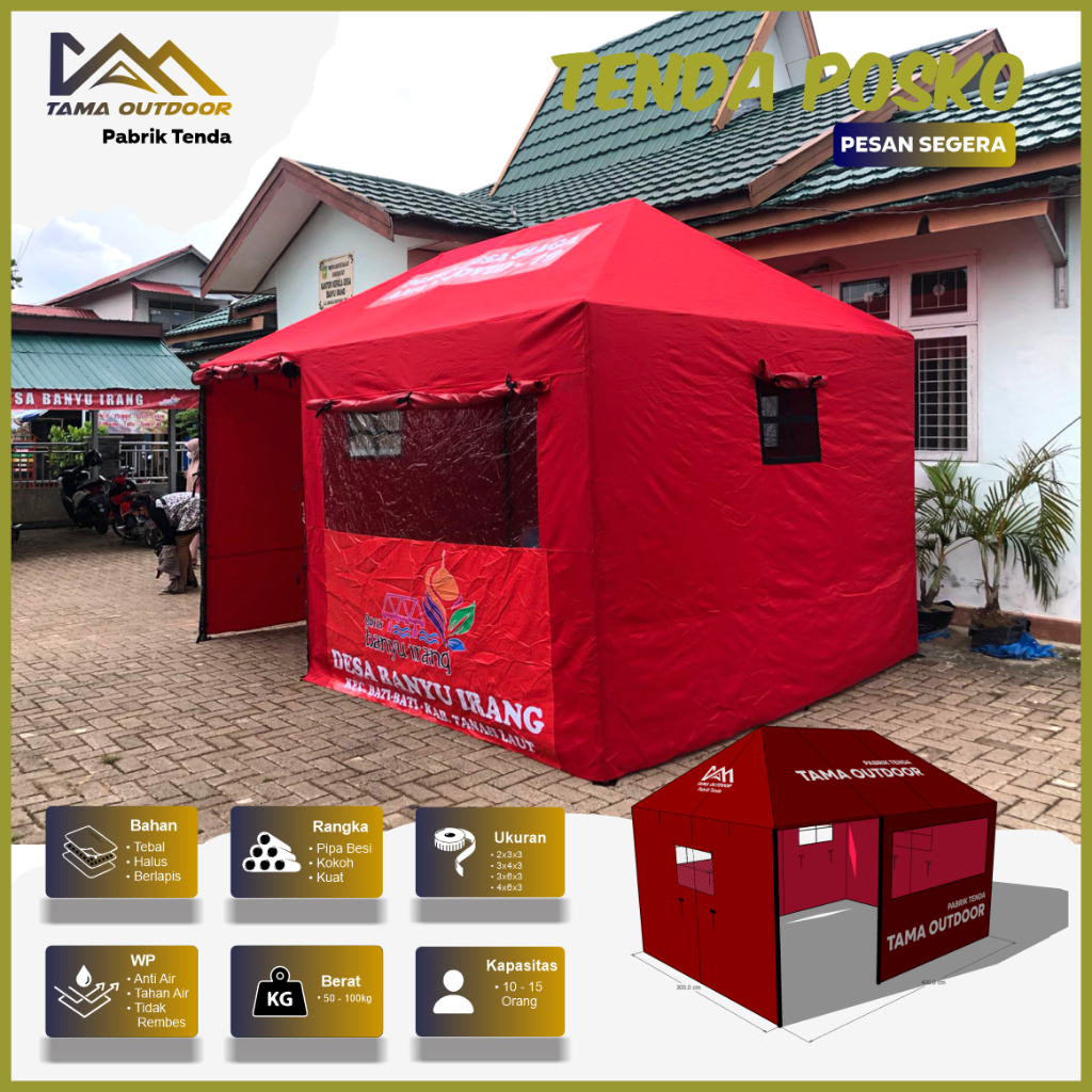 Jual Tenda Posko Lebaran Siaga Ukuran 3M x 3M x 3M - Tenda Medis ...