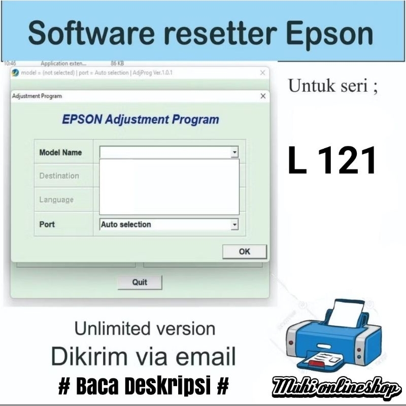 Jual RESETTER EPSON L121-Umlimited-garansi berhasil | Shopee Indonesia