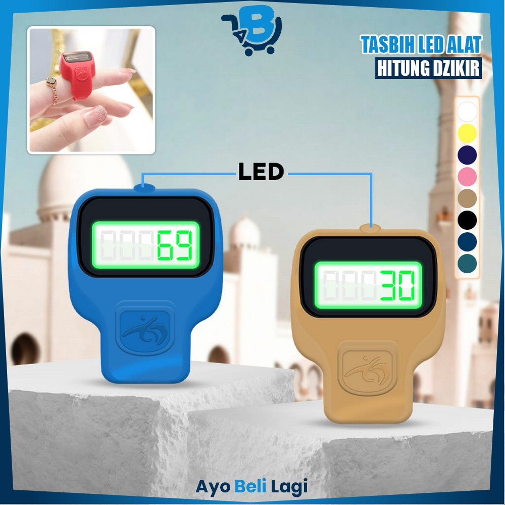 Jual Cincin Tasbih Digital Mini Led Alat Hitung Dzikir Perlengkapan ...