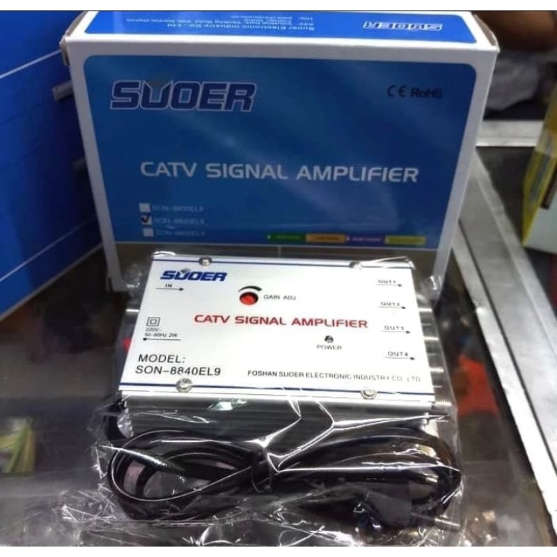 Jual CATV Signal Amplifier SUOER SON 8840L9 Booster 4way 40 dbi ...