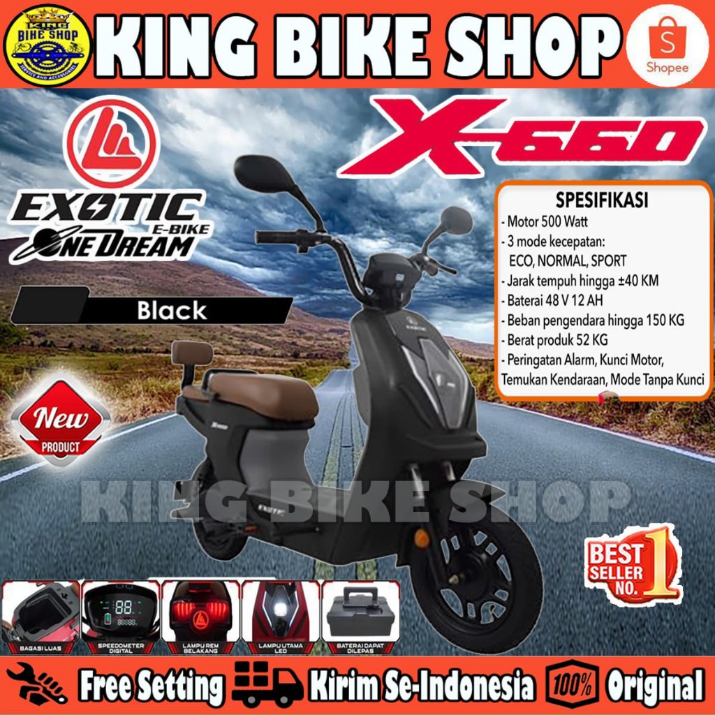 Jual Sepeda Listrik EXOTIC X 660 X660 Electric Bike 500 Watt | Shopee ...