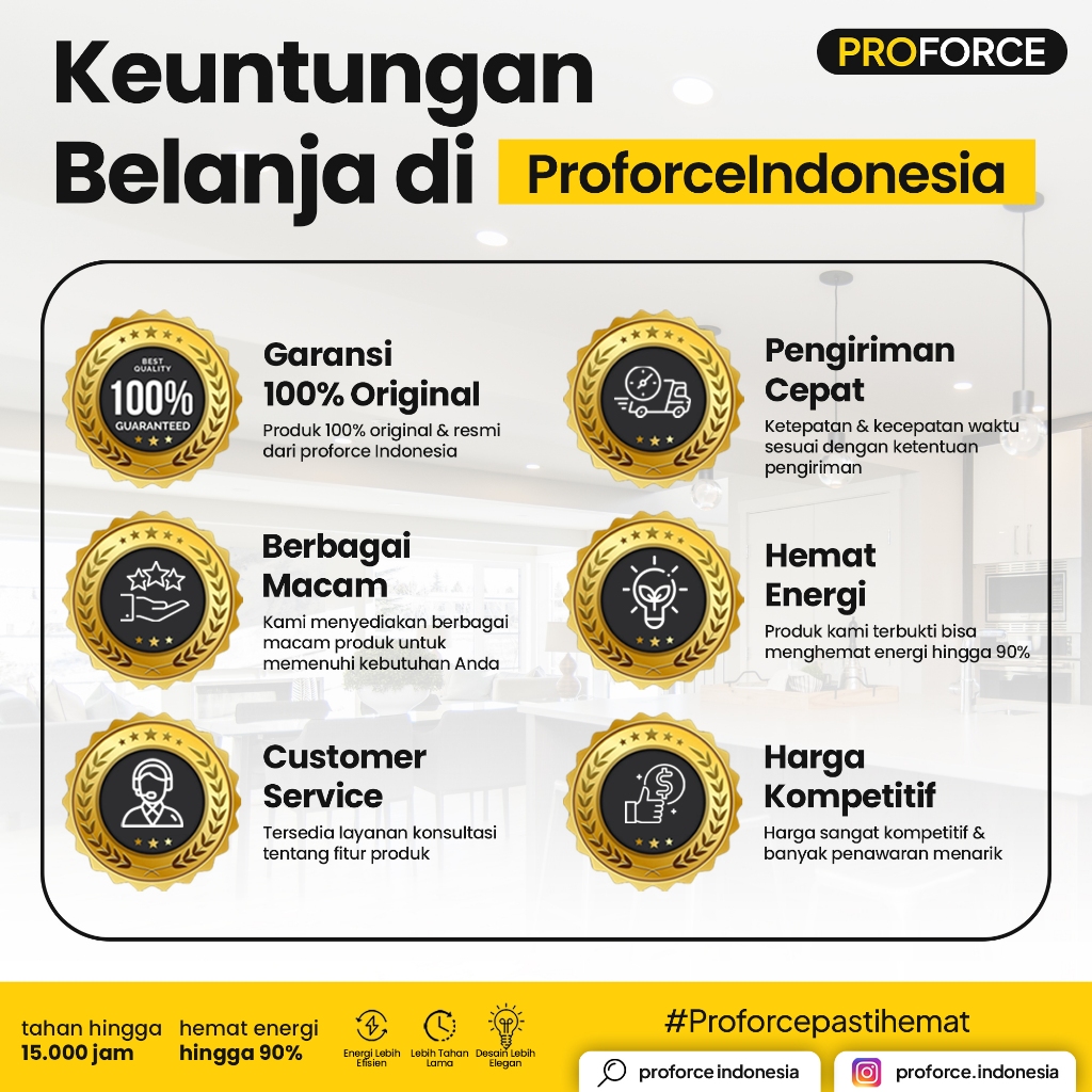 Jual Proforce Indonesia Lampu Bohlam LED Rumah Diamond 40 Watt 4000 ...