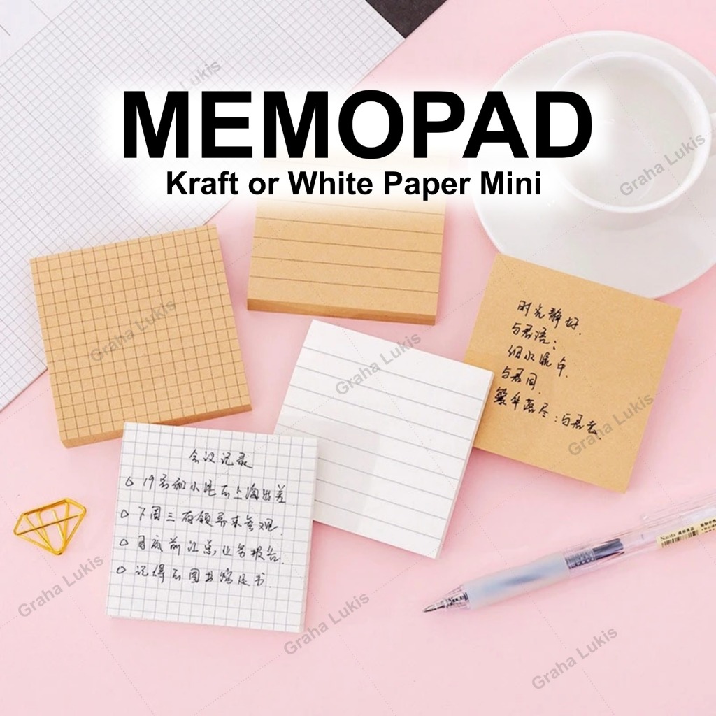 Jual Kraft or White Paper Mini Memopad | Shopee Indonesia