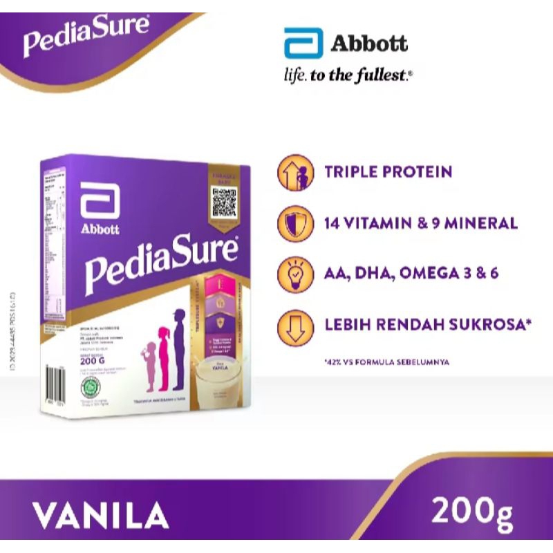 Jual PediaSure Vanila 200 g (1-10th) - Nutrisi Pertumbuhan // Pediasure Vanila 200 gram | Shopee ...