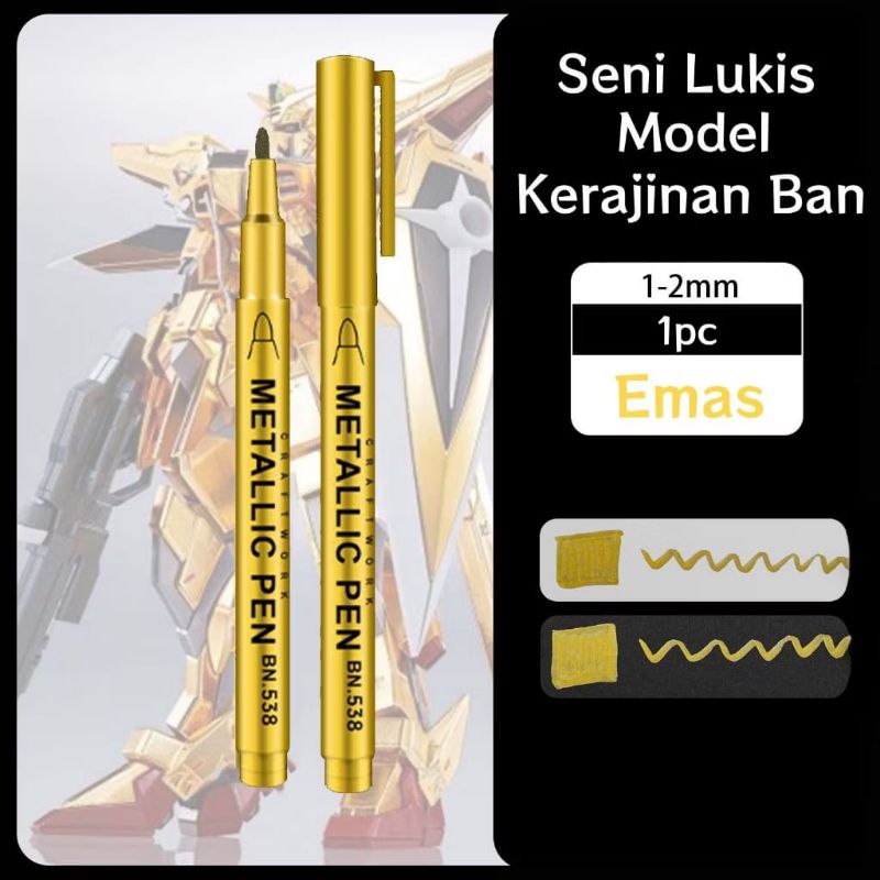 Jual spidol permanent warna emas tahan air air Dan minyak | Shopee ...