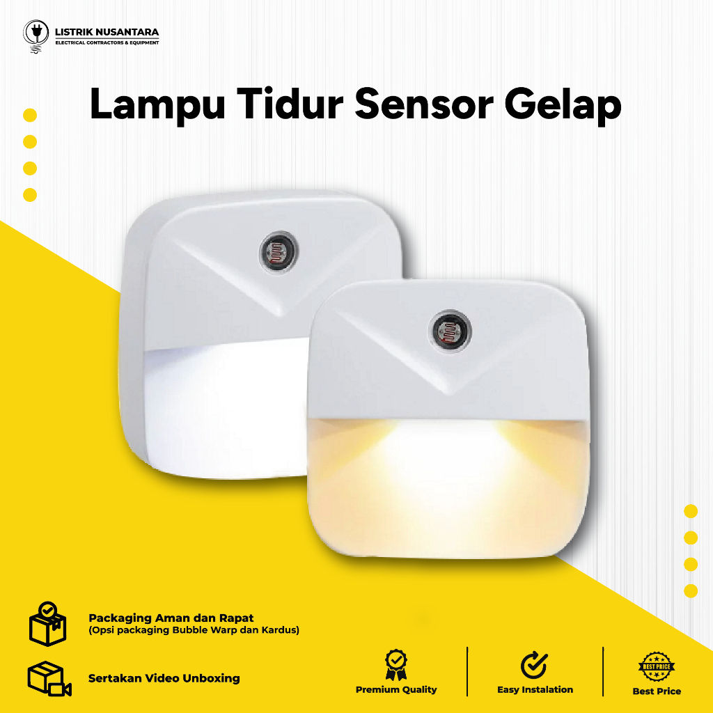 Jual Lampu tidur model kotak persegi sensor otomatis dekorasi mini ...