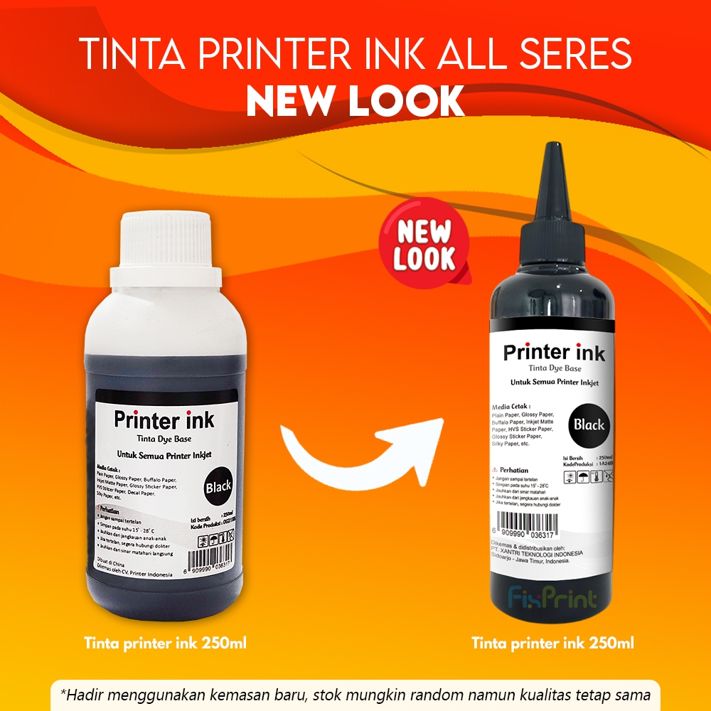 Jual Tinta Universal 250 ml Printer Epson L300 L310 L350 L355 L360 L365 ...