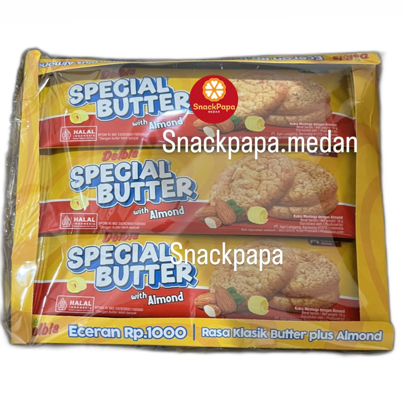 Jual [PRODUK BARU] DELBIS SPECIAL BUTTER WITH ALMOND [ 1 BOX ISI 12 ...